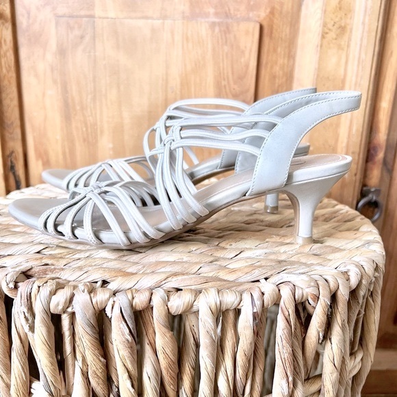 Impo | Shoes | Impo Stretch Emberly Silver Gray Heel Sandal Size 7 ...